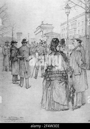 At the Brandenburg Gate 1889 by Christian Wilhelm Allers Stock Photo ...