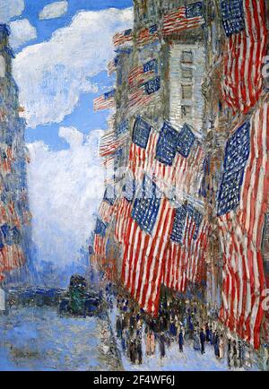 Childe Hassam, The Fourth of July, 1916, (The Greatest Display of the ...