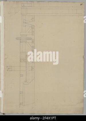 Windmill for lifting water, design drawing, detail Stock Photo - Alamy