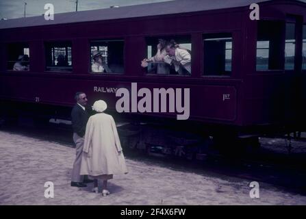Travel photos Bermuda. Platform with tourists at a train of Bermuda ...