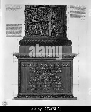 Giovanni Battista Piranesi - View Main Facade Trajan Column Six Boards ...