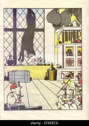 Gueorgui Narbout - Illustration Book How Mice Buried Cat Zhukovsky 1910 ...