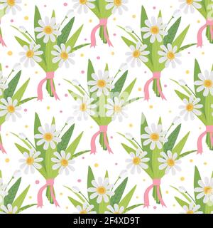 Contemporary floral spring summer pattern, cartoon style Stock Vector ...