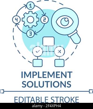 Step by step solutions line icon concept. Step by step solutions vector ...