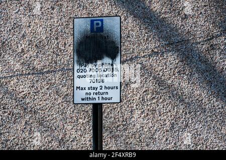 controlled zone parking sign with times and indicating additional ...