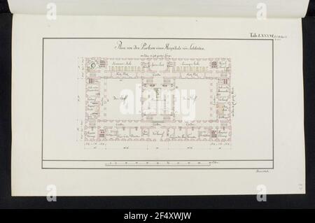 Military hospital, ideal design, floor plan 1st floor Stock Photo - Alamy