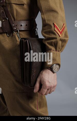 male actor in the form of an officer of the Red Army major during the ...