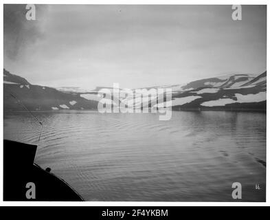 Isafjord, Iceland. View from the high-sea passenger steamer "Viktoria ...