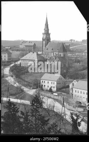 Mohorn. Church and school Stock Photo - Alamy