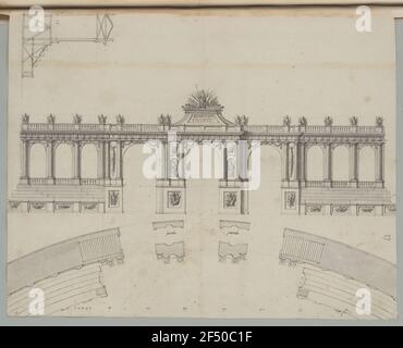 Rome, amphitheater, elevation, floor plan and cut Stock Photo - Alamy