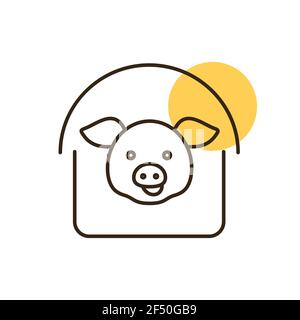 Pigsty icon. Farm animal sign. Graph symbol for your web site design ...
