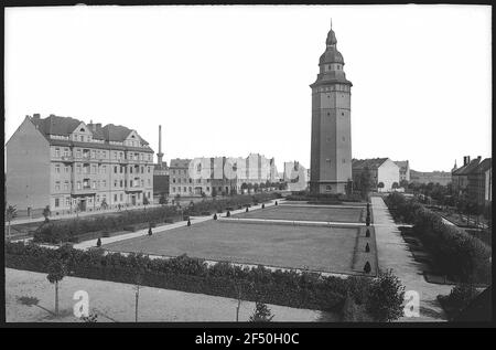 On the water tower Finsterwalde. On the water tower Stock Photo - Alamy