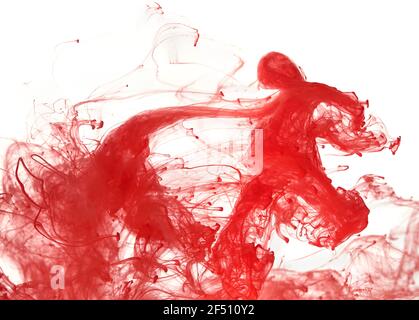 Abstract pattern falling into the water drop of red ink Stock Photo - Alamy
