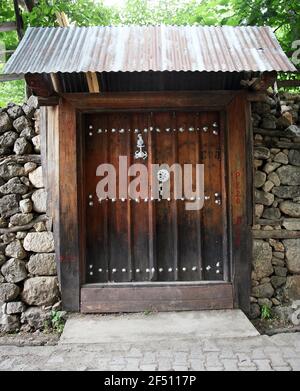 Traditional door at Kemaliye (Egin) in Erzincan, Turkey. Kemaliye is ...