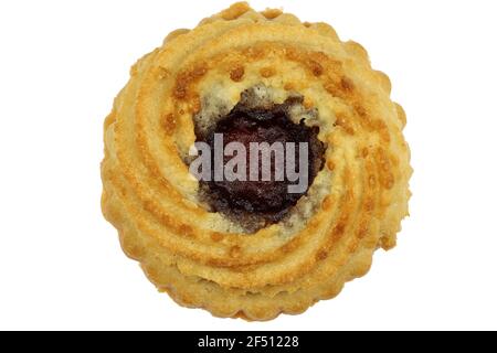 German ox-eye cookie isolated on white background Stock Photo - Alamy