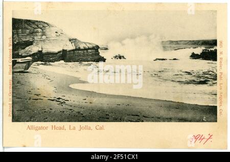 The cove and Alligator Head rock formation in La Jolla, captured around ...