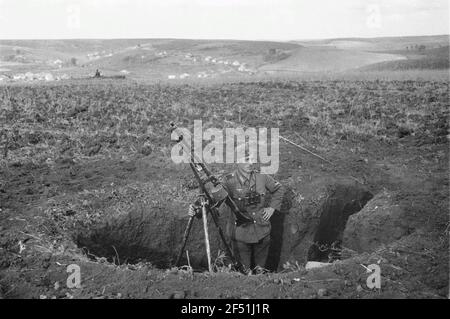 German Wehrmacht with a machine gun in the WWII Battle of the Arennes ...