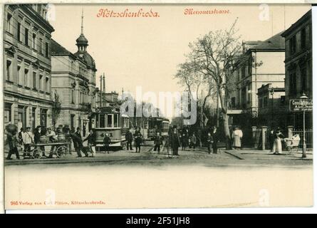 Kötzschenbroda. Meißner Straße with trams Stock Photo - Alamy