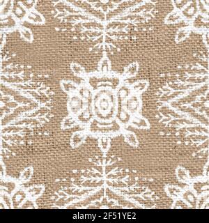 Seamless burlap with white paint pattern overlay Stock Photo - Alamy