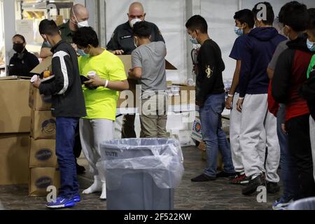Temporary processing facilities are constructed in Donna, Texas, Feb. 8 ...