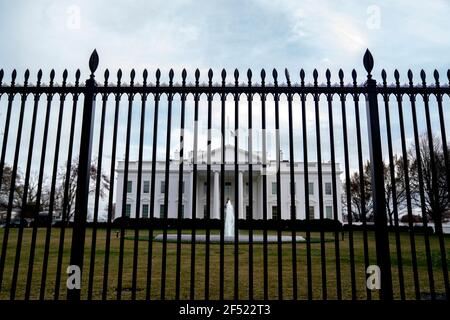 Security fencing surrounds the White House in Washington, Tuesday, Nov ...