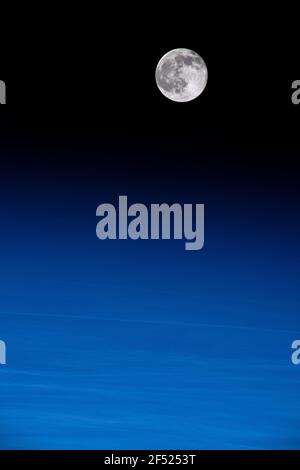 Moon over Earth, from ISS Stock Photo - Alamy