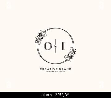 OI letters Botanical feminine logo template floral, editable premade ...