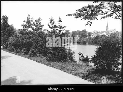 Bad Elster. Luisa lake with rowing boats Stock Photo - Alamy