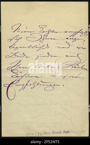 Letter from Clara Schumann to Ella of Lang Stock Photo - Alamy