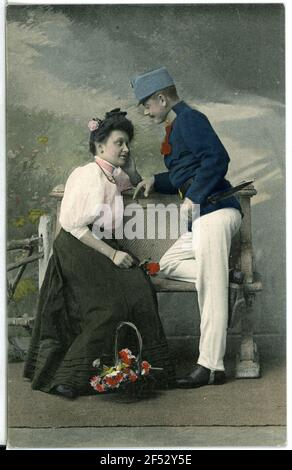 Couples in love in Austria, Austro-Hungarian Army, Portraits with 2 ...