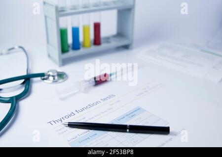 Thyroid test panel blood analysis collection tube with blood collection ...