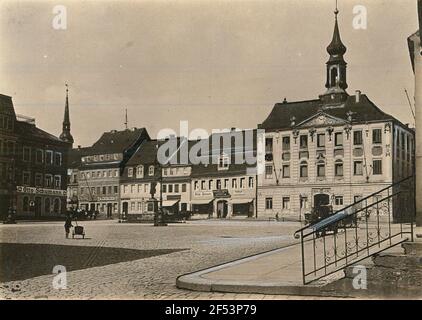 Radeberg. Market. View to the town hall Stock Photo - Alamy