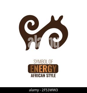 African adinkra symbol Ahoden. Symbol of strength and energy. Flat ...