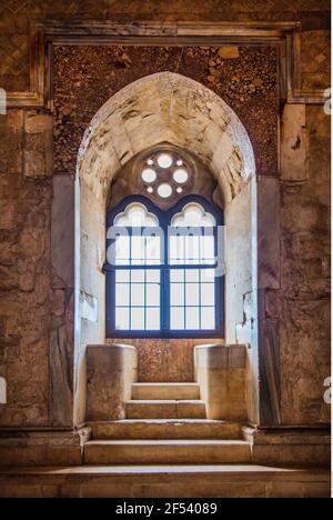 Interior of Castel del Monte, UNESCO World Heritage Site, Apulia, Italy ...