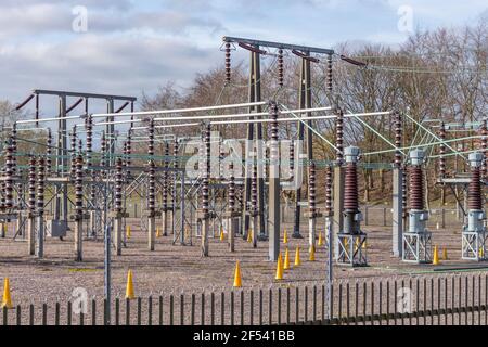 National Grid electricity substation, Bredbury, Stockport, UK Stock ...