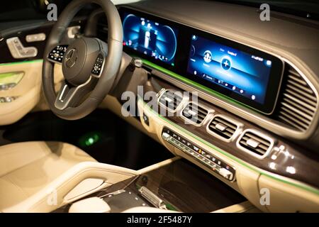 White New Mercedes GLS class. Thailand, Bangkok 07 april 2024 Stock ...