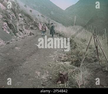 Mount Fuji and Japan National Route 1 along Suruga Bay seen from Satta ...