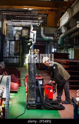 Ekibastuz, Pavlodar region, Kazakhstan May 28 2012: Car-building plant ...