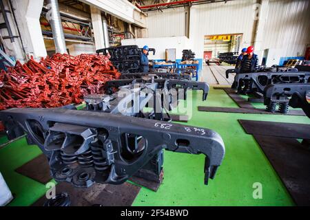 Ekibastuz, Pavlodar region, Kazakhstan May 28 2012: Car-building plant ...