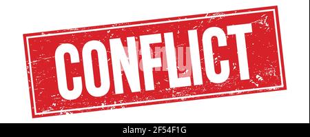 CONFLICT red grungy rectangle stamp sign Stock Photo - Alamy