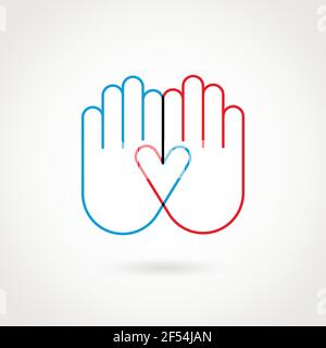 Heart gesture icon flat vector. Arm pose. Point wrist isolated Stock ...