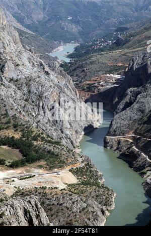 Kemaliye District (Egin) and Dark Canyon River in Erzincan, Turkey ...