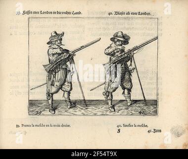 Drill for weapons handling in musket animals Stock Photo - Alamy