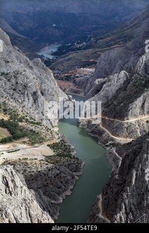 Kemaliye District (Egin) and Dark Canyon River in Erzincan, Turkey ...