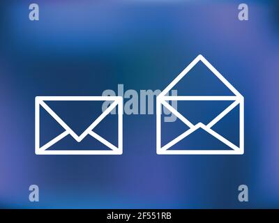 Set: line envelopes icons. Blurred background. Vector illustration ...
