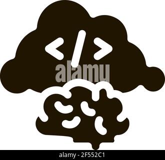 brain cloud separation icon vector outline illustration Stock Vector ...