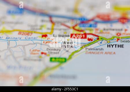 Hythe Shown on a Geography map or road map Stock Photo - Alamy