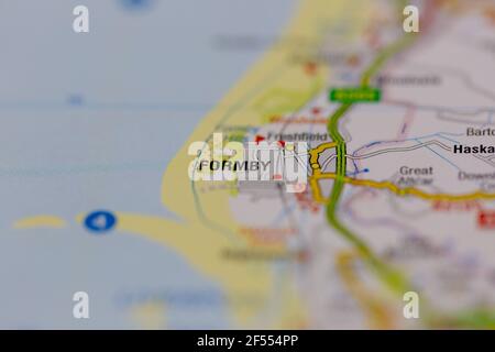 Formby shown on a road map or geography map Stock Photo - Alamy