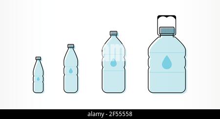 Big Collection Of Different Sizes Bottles Template Design Vector ...
