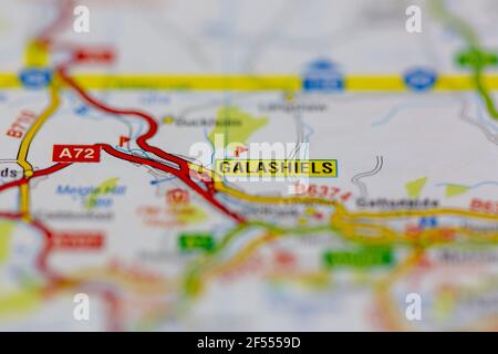 Galashiels shown on a road map or geography map Stock Photo - Alamy